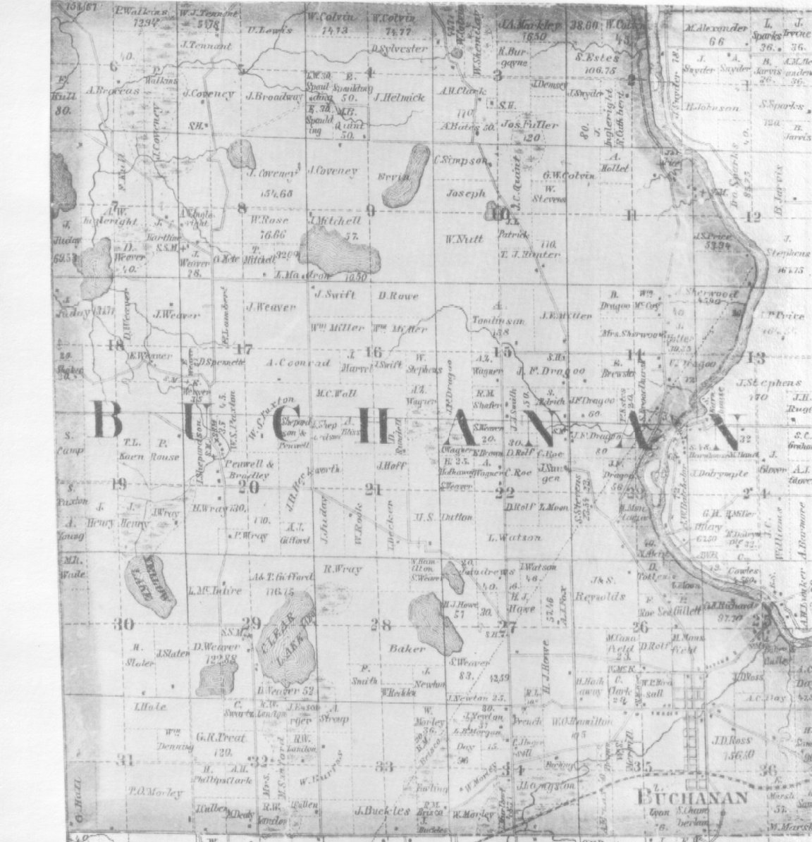 1860 Berrien County Michigan Maps
