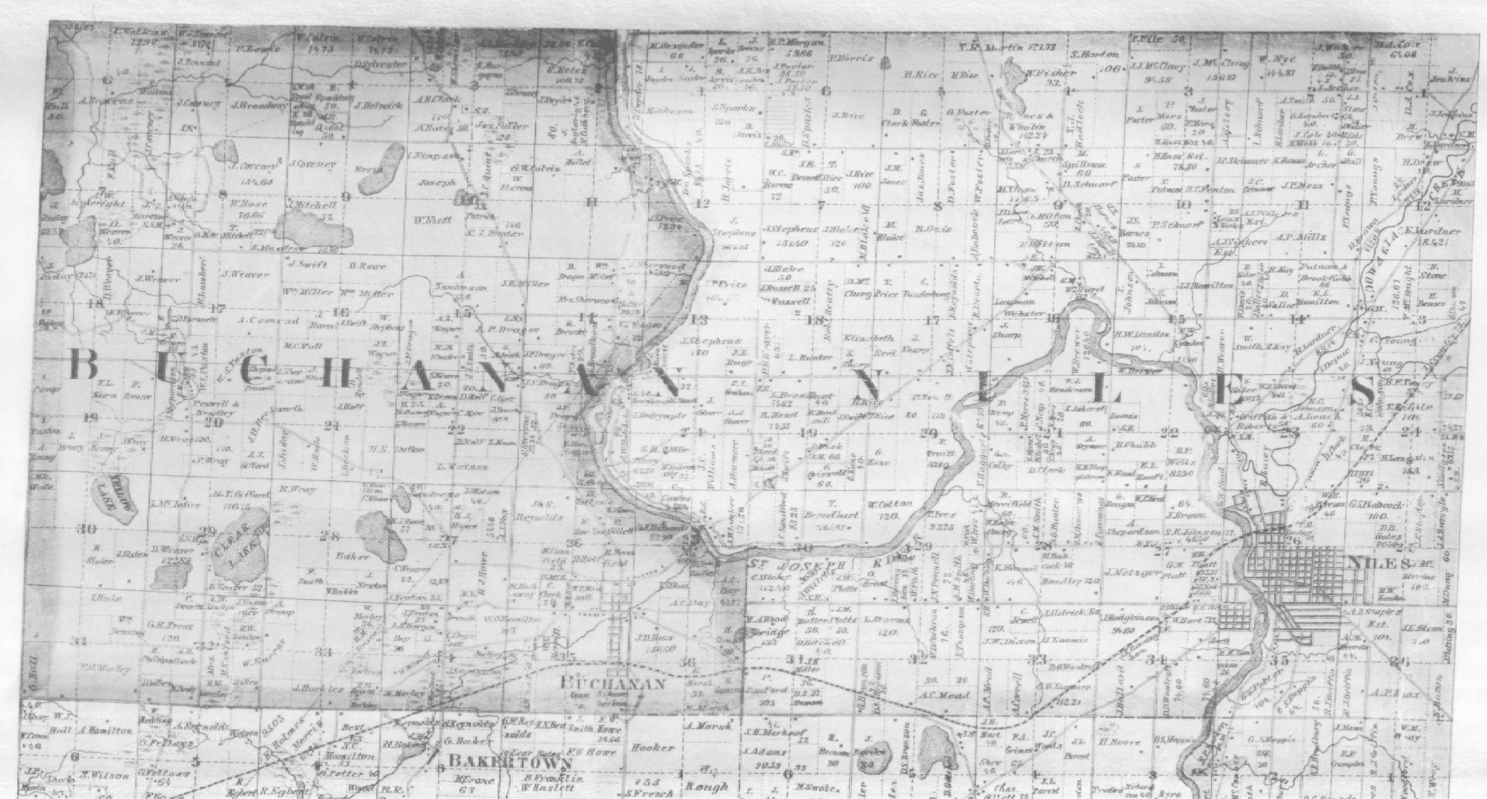1860 Berrien County Michigan Maps