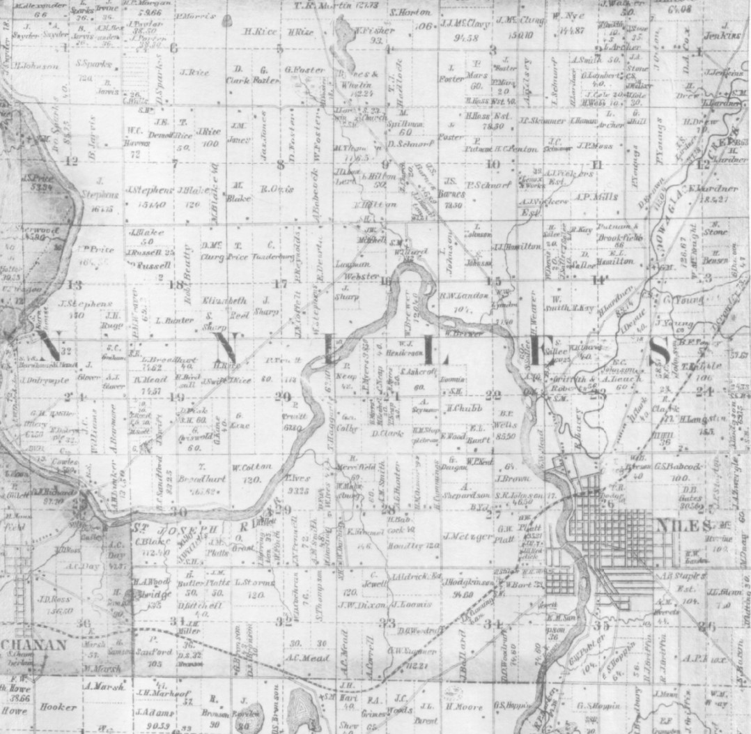 1860 Berrien County Michigan Maps