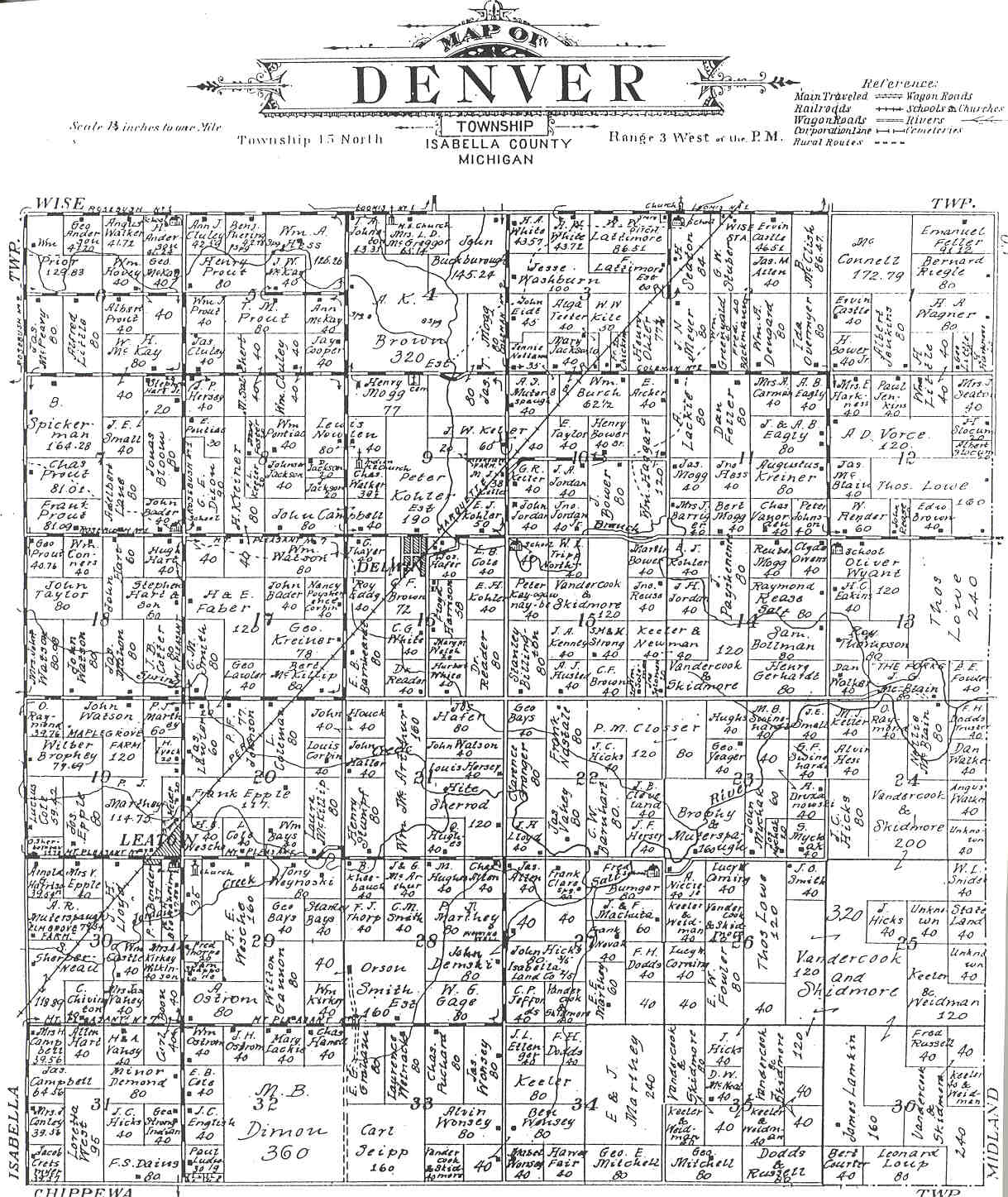 1915 Denver Township Plat Map